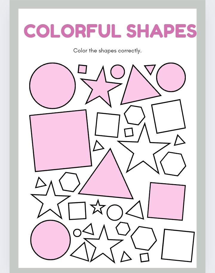 Kindergarten Shapes Coloring Pages