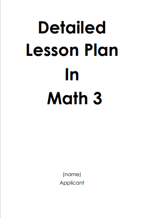 Detailed Lesson Plan In Mathematics 6 Physics