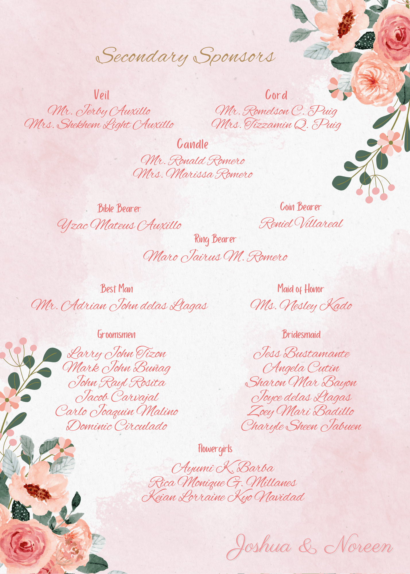 Sponsor Wedding Invitation