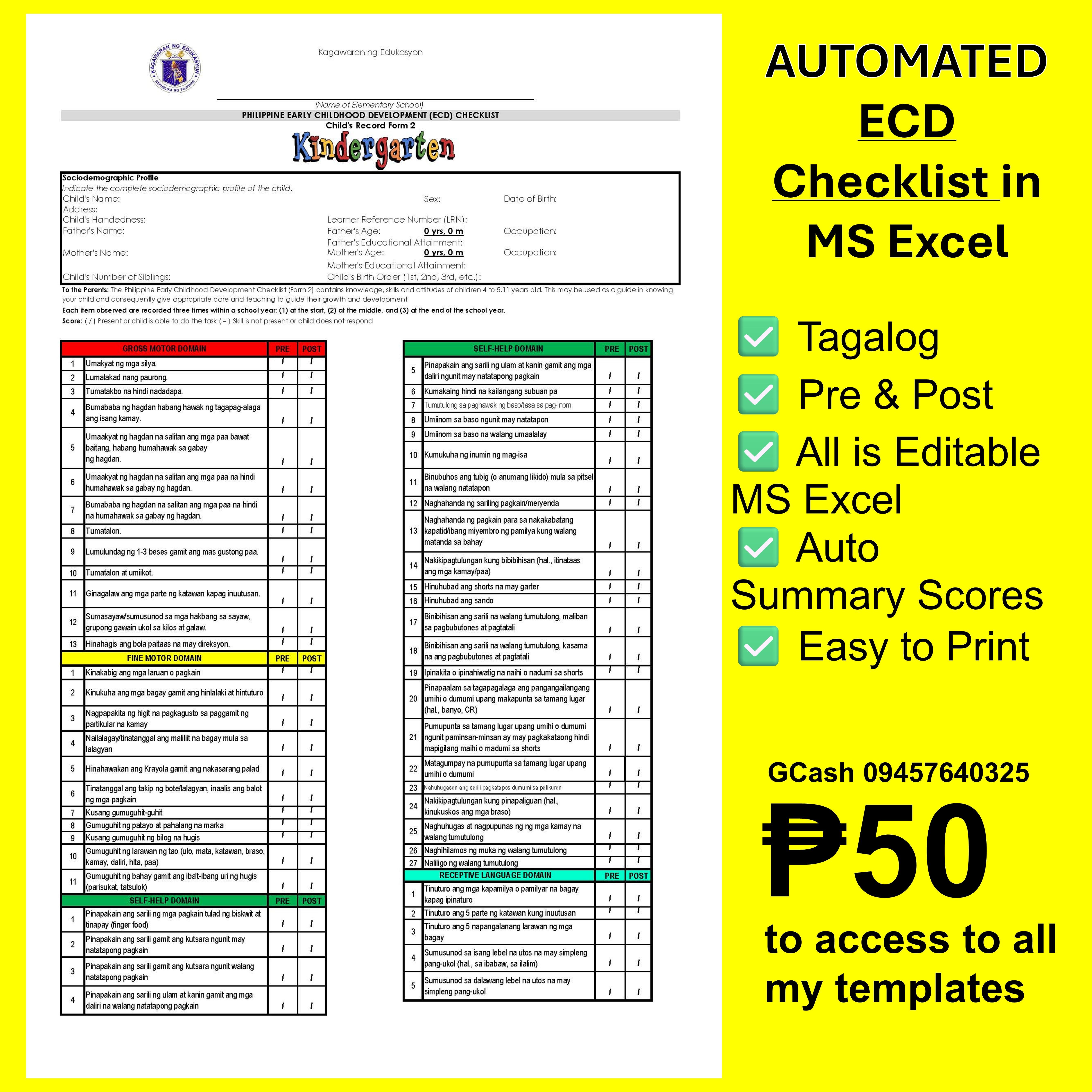Early Childhood Development Checklist Deped Revised 2015