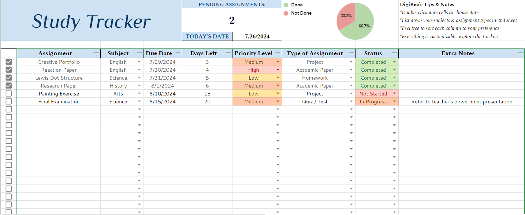 Study Schedule Template Google Sheets Free - Infoupdate.org