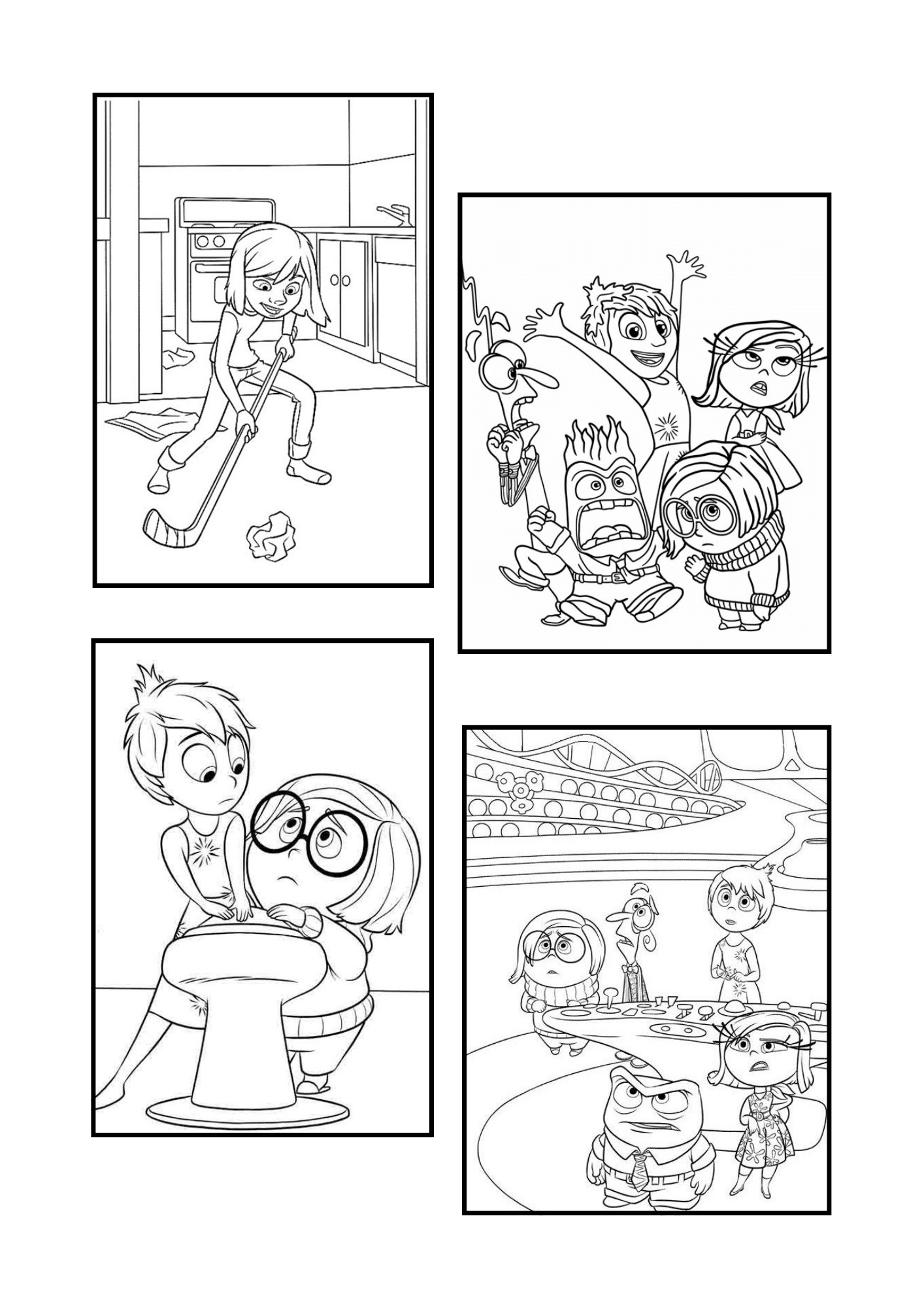 inside out coloring pages all together