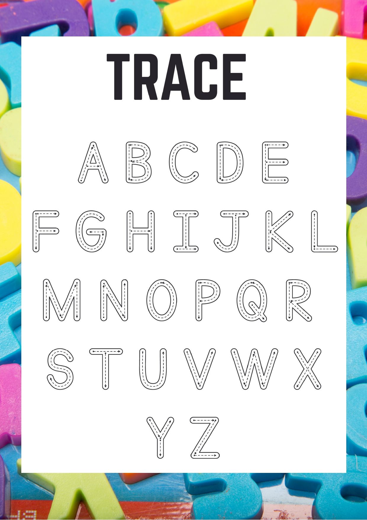 Alphabet Tracing Print Outs Free Fall Alphabet Pack