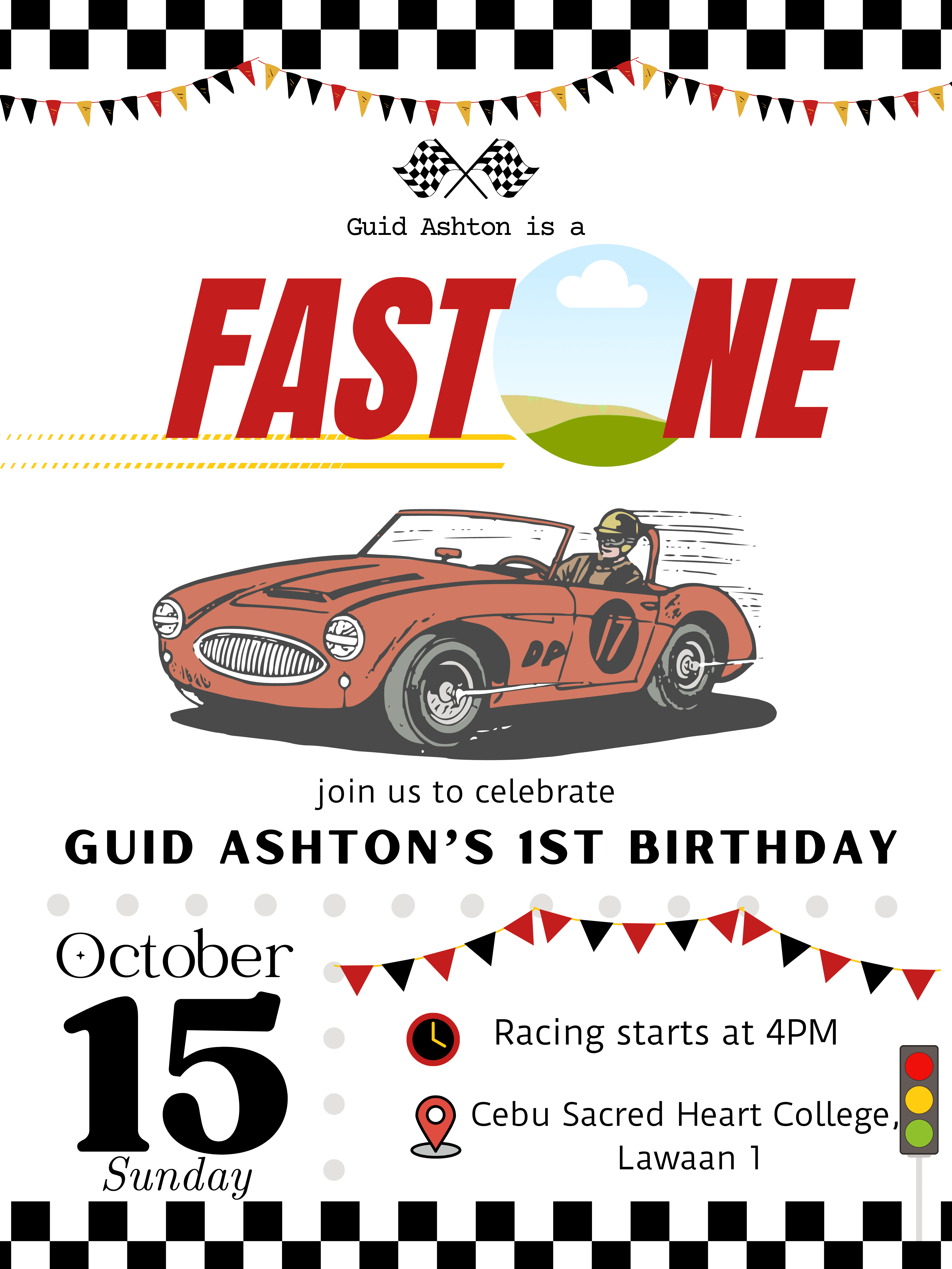 Race Car Birthday Invitations Template Kids Race Car Themed Birthday