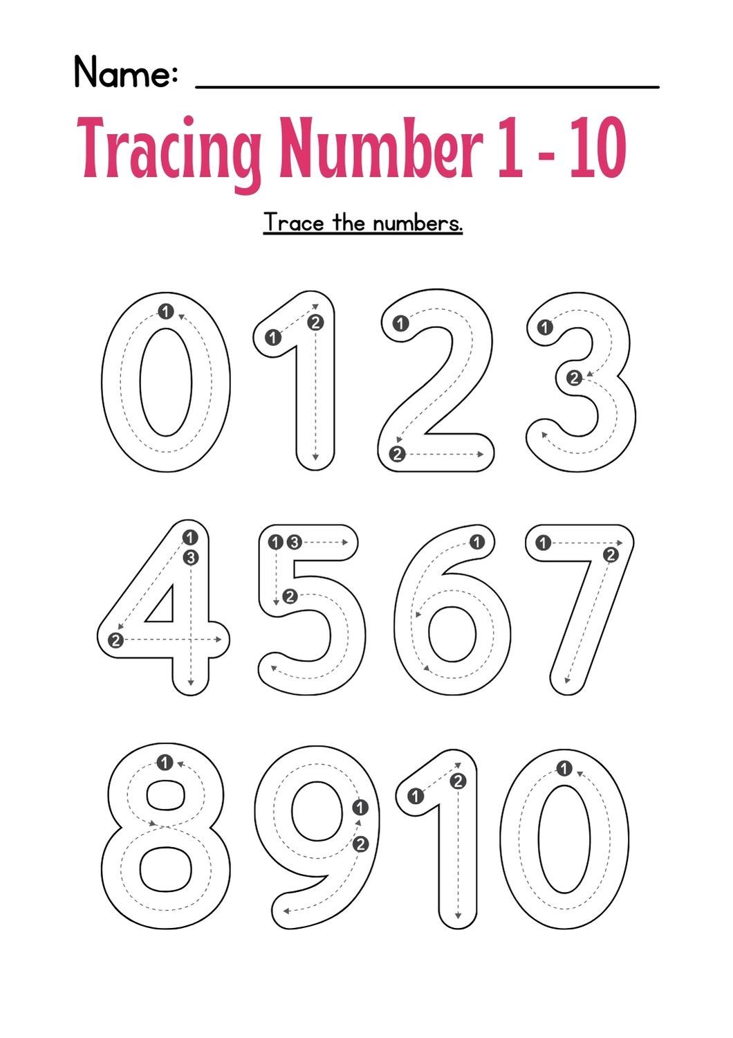 Tracing 1 10 Numbers - Infoupdate.org