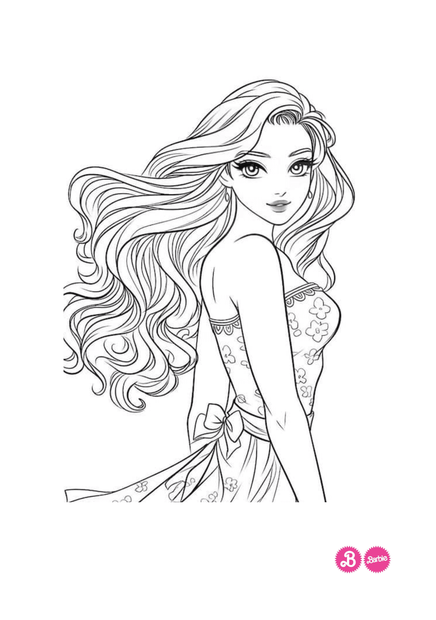 barbie and unicorn coloring pages