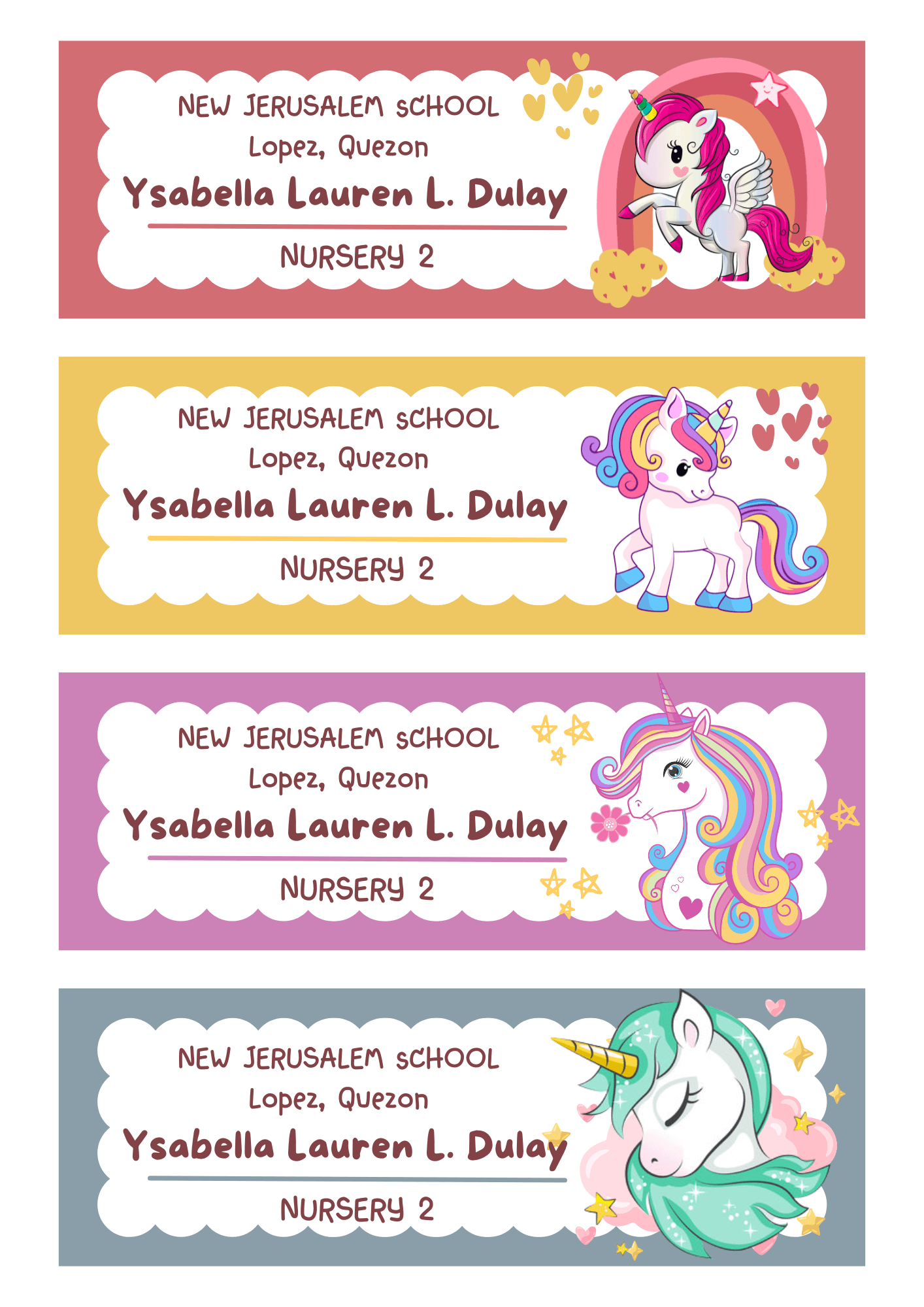 Free Printable Unicorn Name Tag Template - Printable Templates