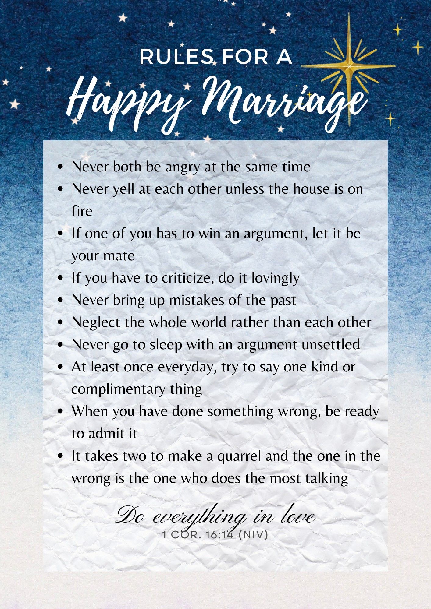 Happy Marriage Rules