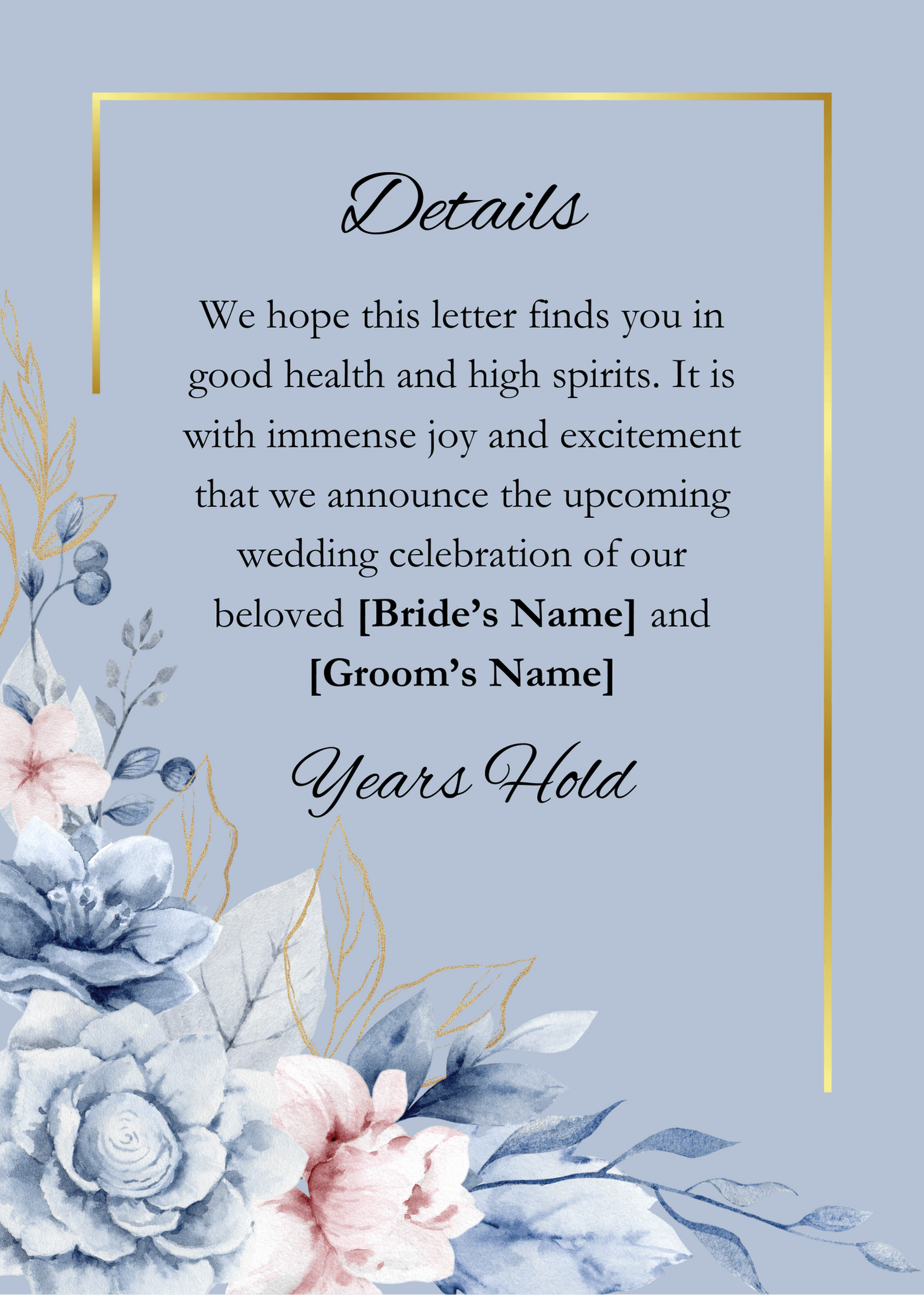 Wedding Invitation Letter Sample Sjabloon Wedding Invitation Card