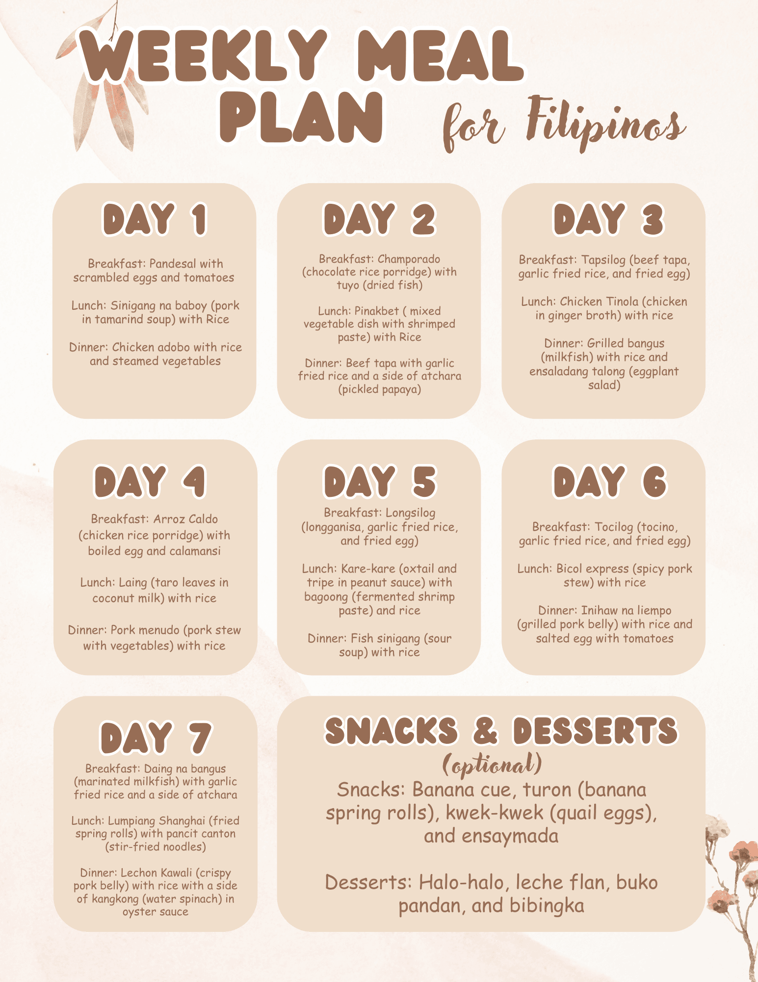 Healthy Filipino Meal Plan - Infoupdate.org