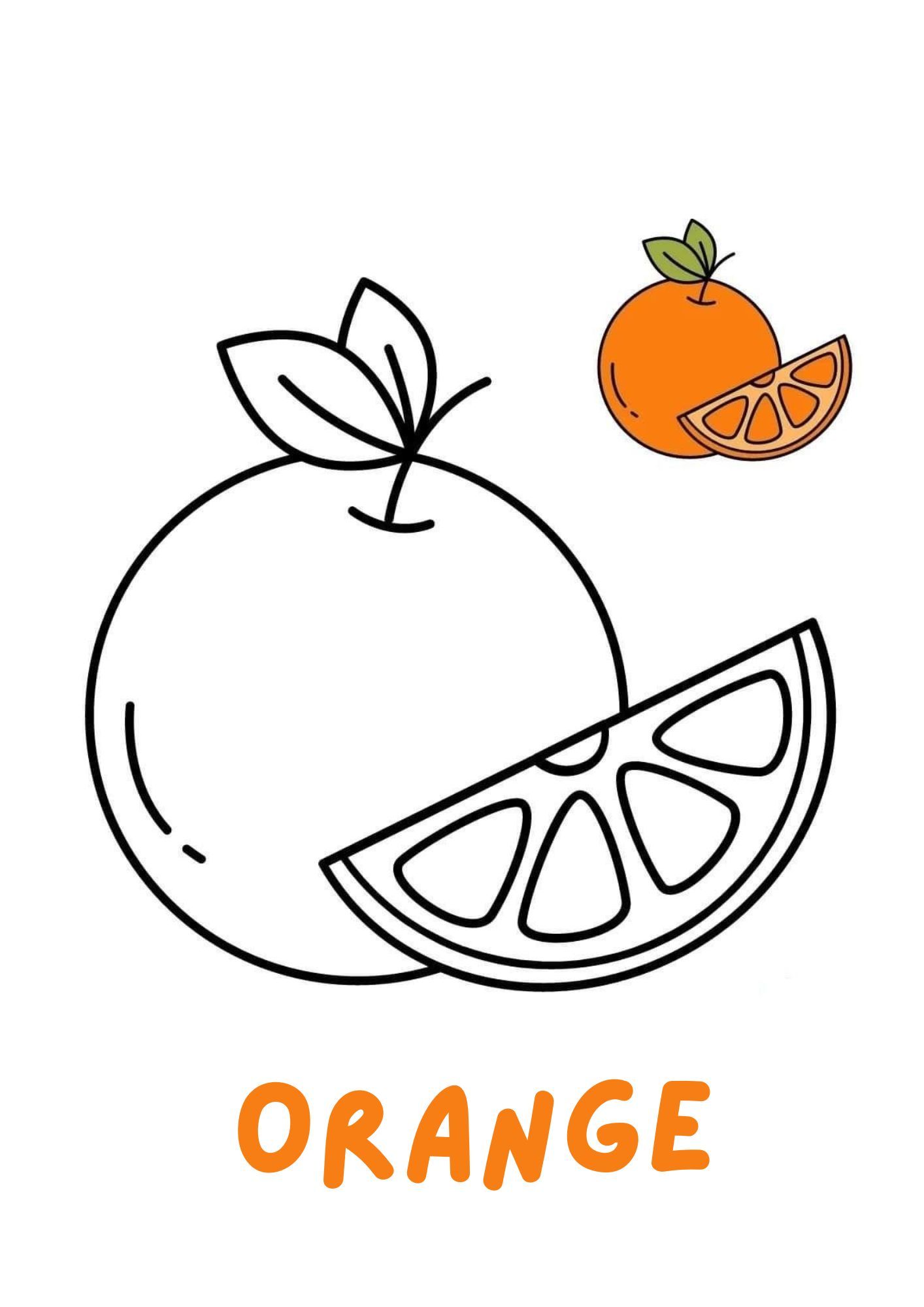 easy coloring pages for kids fruits