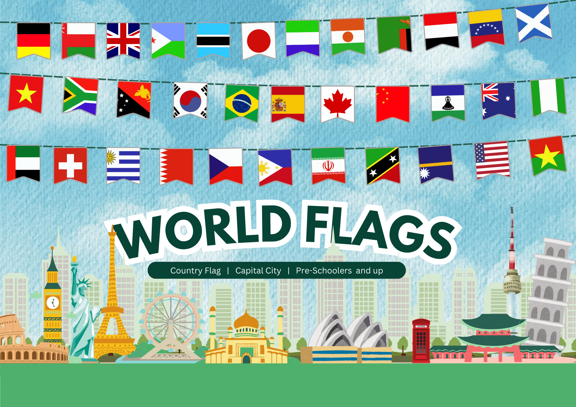 Flags Of The World With Names And Capitals