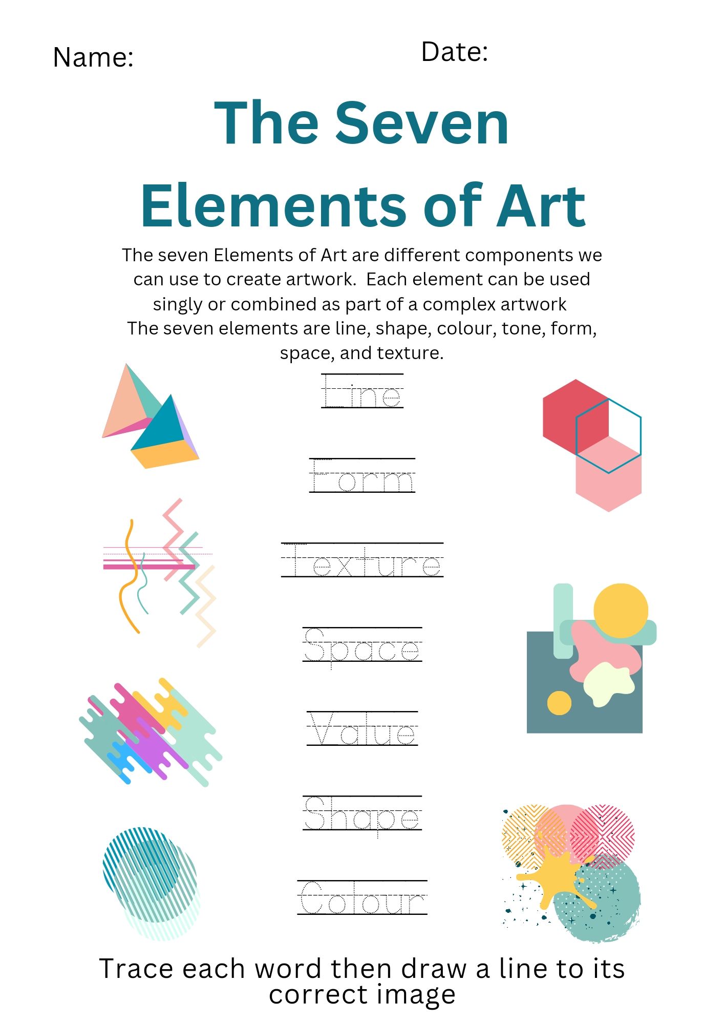 7 Elements Of Art Shape Book Designing With Blends: Conceptual