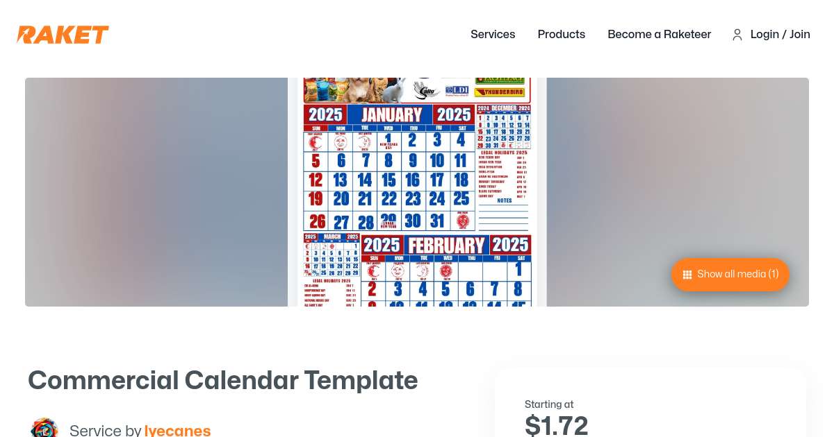 Commercial Calendar Template by lyecanes - Raket.PH