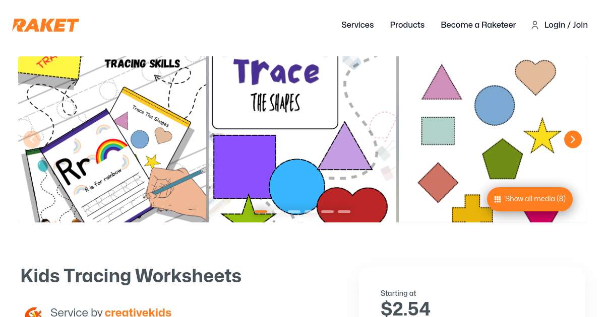 Kids Activity Book, Tracing Set Worksheets, Learning Material ...