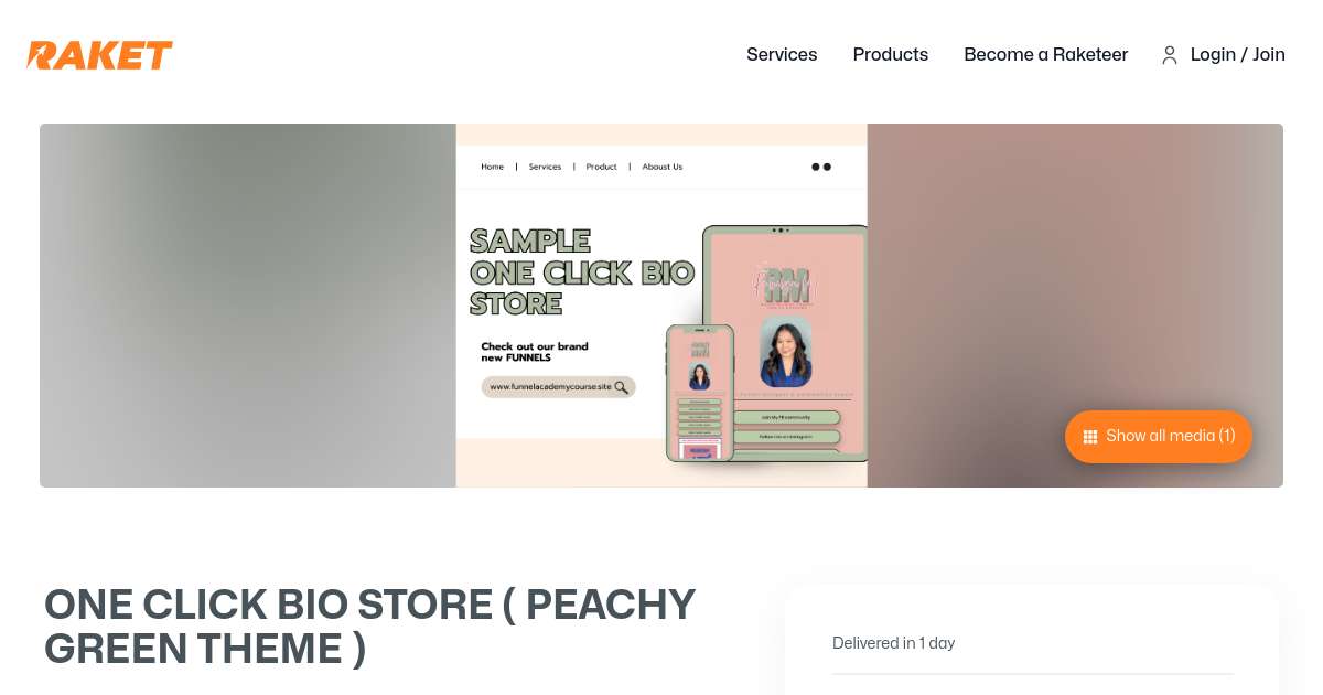 ONE CLICK BIO STORE ( PEACHY GREEN THEME ) by: rm_tumanlao by rm_tumanlao - Raket.PH