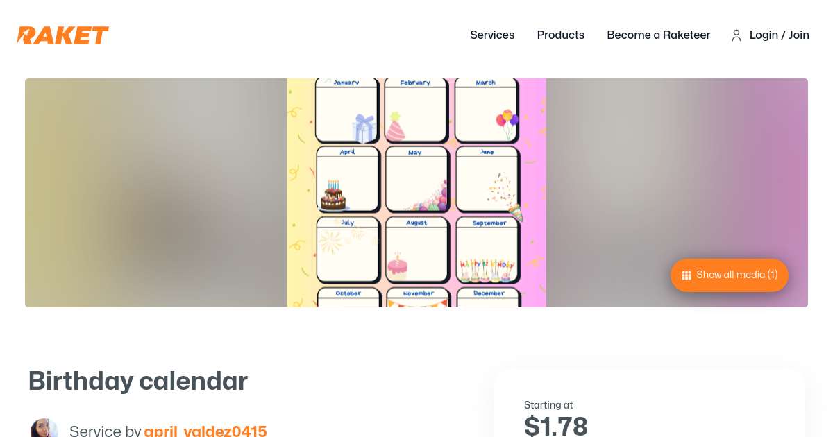 Birthday calendar by april_valdez0415 - Raket.PH