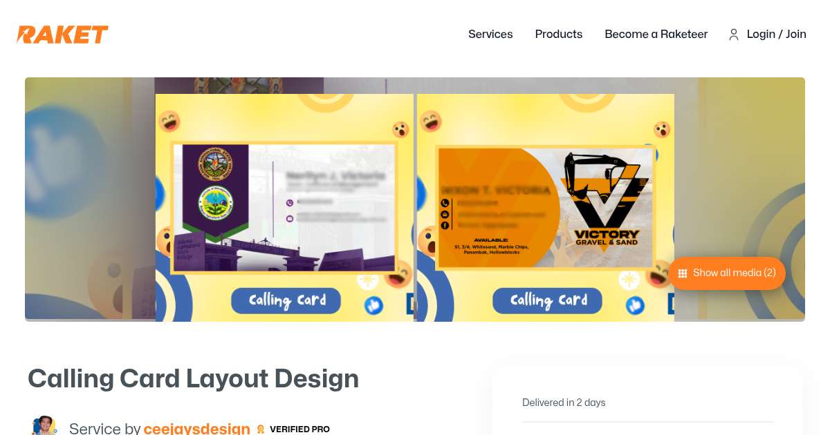 Calling Card Layout Design by ceejaysdesign - Raket.PH