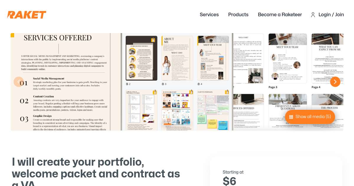 I will create your portfolio, welcome packet and contract as a VA by ...