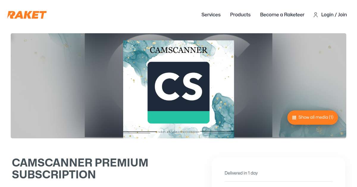 CAMSCANNER PREMIUM SUBSCRIPTION by aimcreationszone - Raket.PH