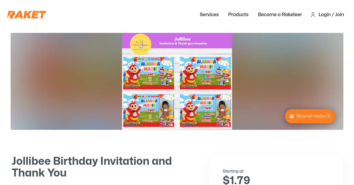 Jollibee Birthday Invitation and Thank You by partypopperscdo - Raket.PH