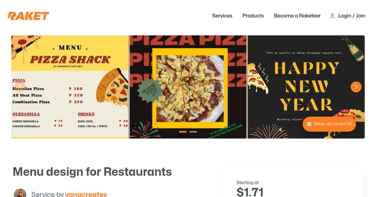 Menu design for Restaurants by yanacreates - Raket.PH