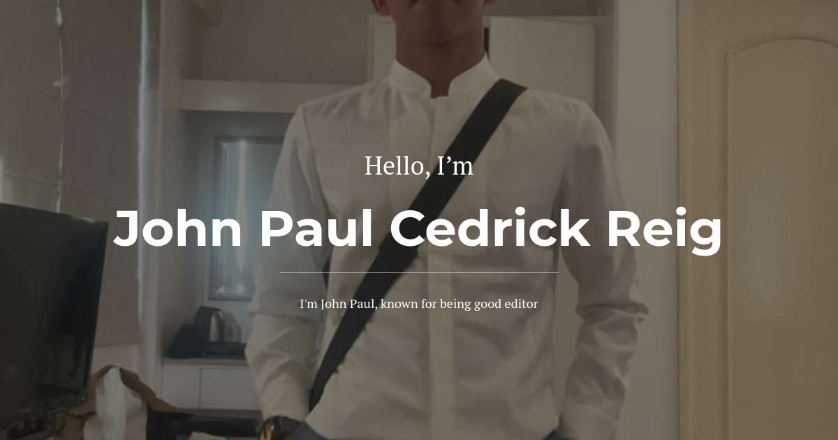 John Paul Cedrick Reig