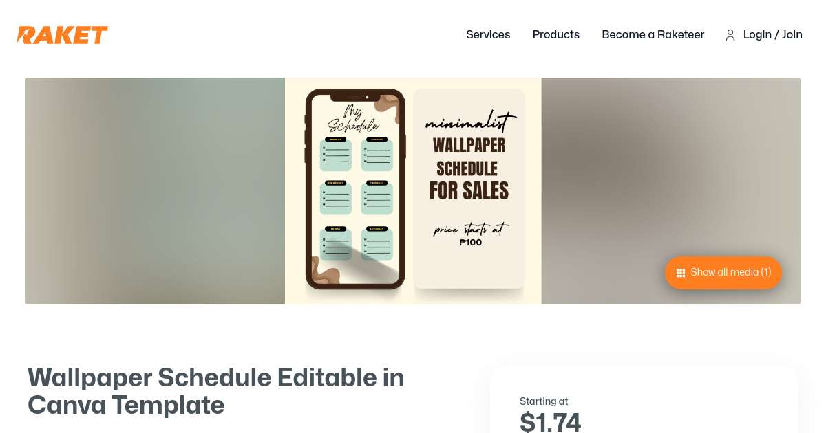 Wallpaper Schedule Editable in Canva Template by leisgrasya - Raket.PH