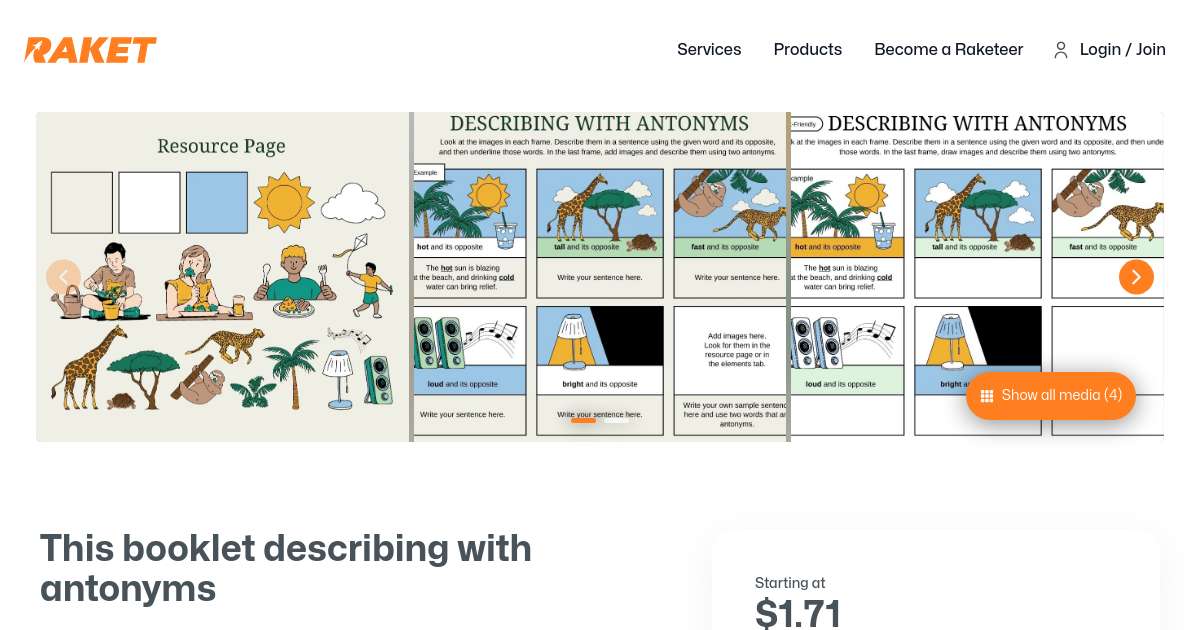 This booklet describing with antonyms by calditovince - Raket.PH