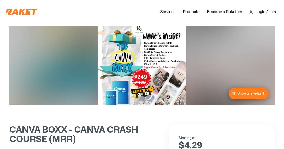 CANVA BOXX - CANVA CRASH COURSE (MRR) by rscreativeminds - Raket.PH CANVA BOXX - CANVA CRASH COURSE (MRR) by rscreativeminds - Raket.PH