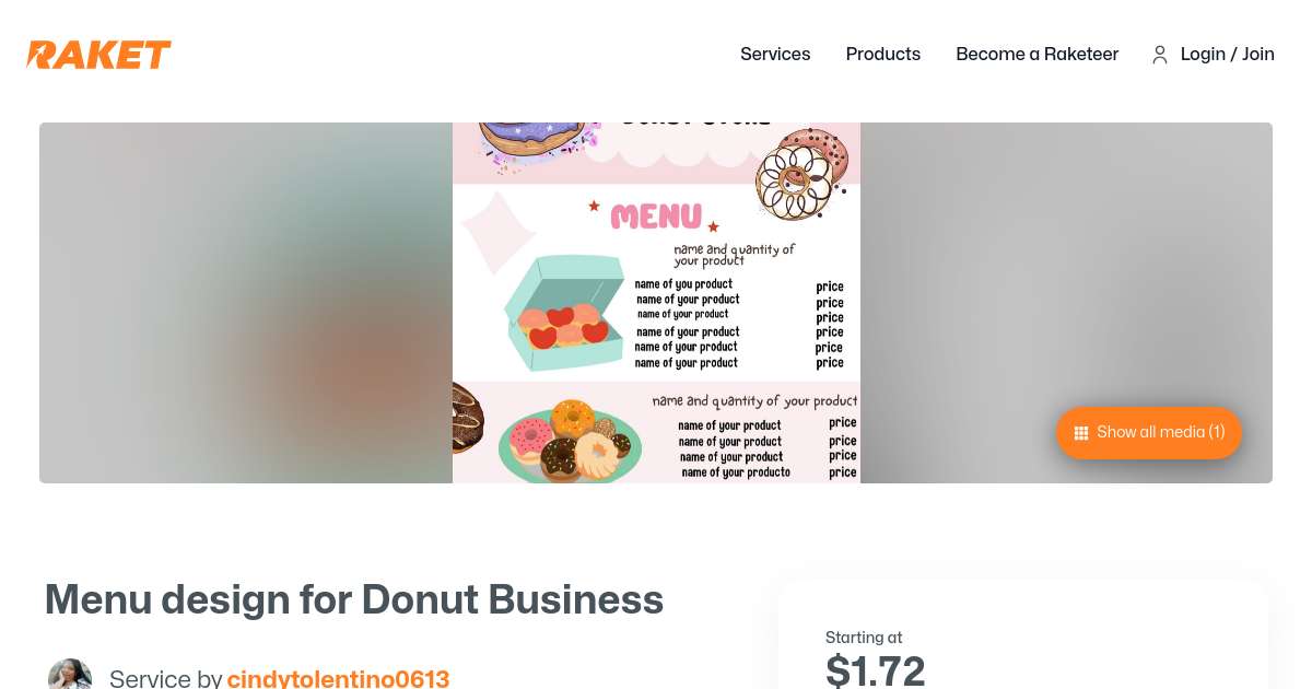 Menu design for Donut Business by cindytolentino0613 - Raket.PH