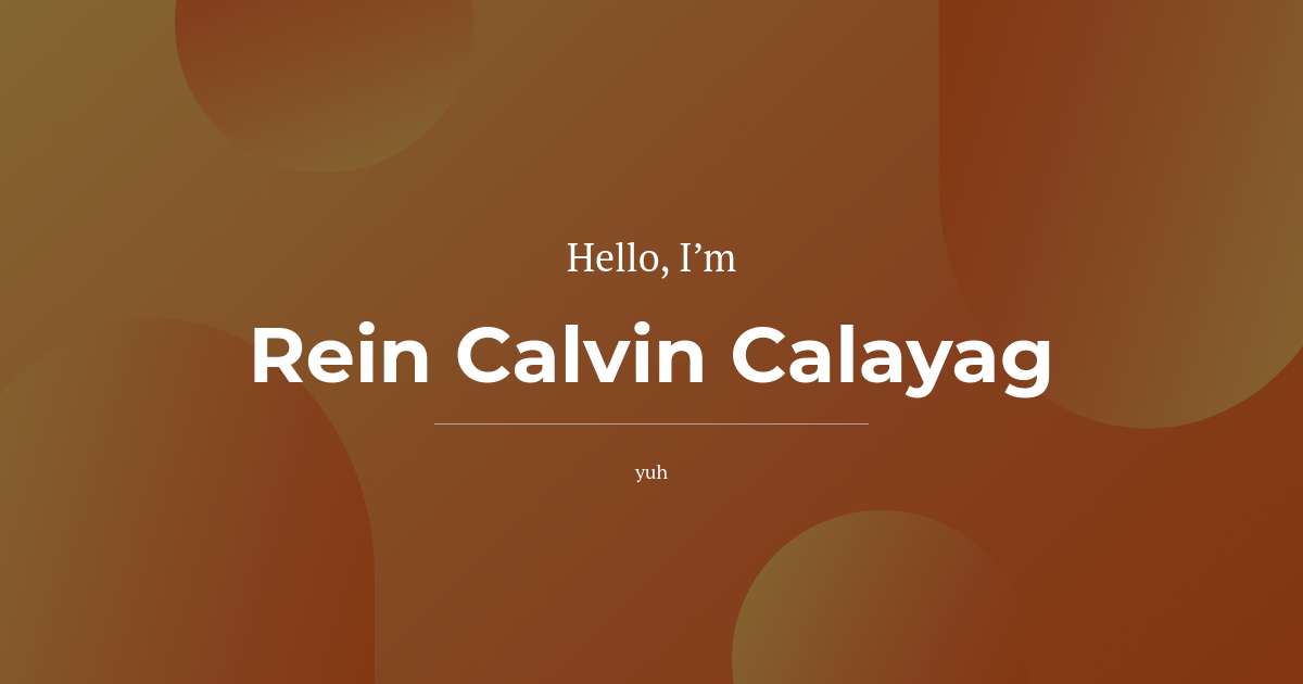 Rein Calvin Calayag