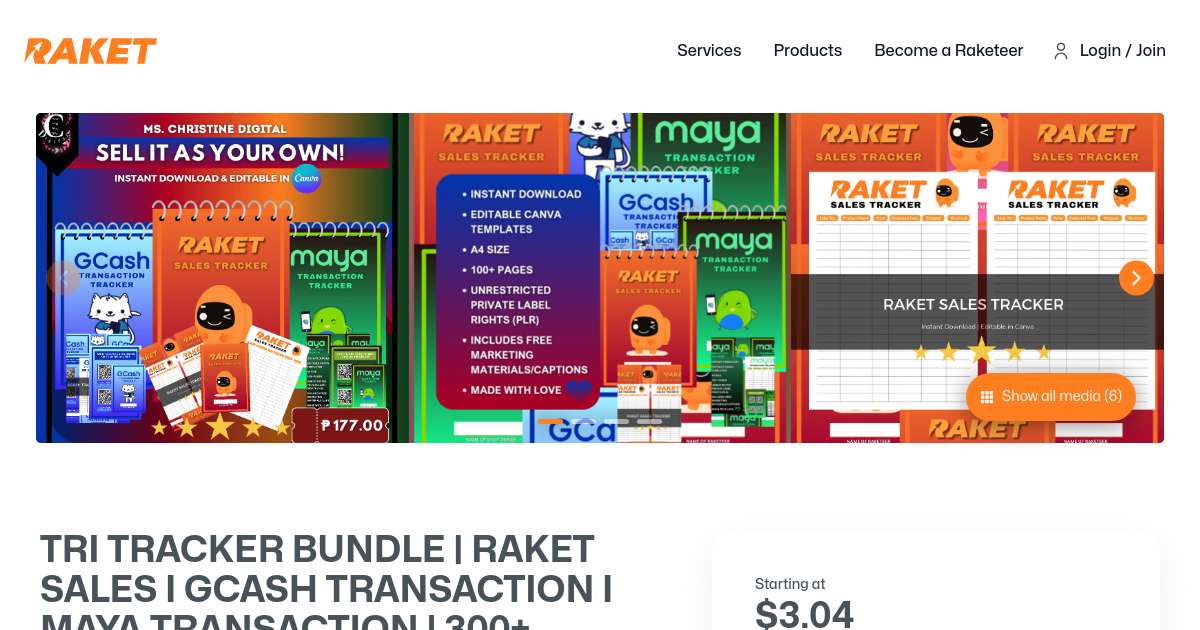TRI TRACKER BUNDLE | RAKET SALES I GCASH TRANSACTION I MAYA TRANSACTION | 300+ Pages | With PLR ...