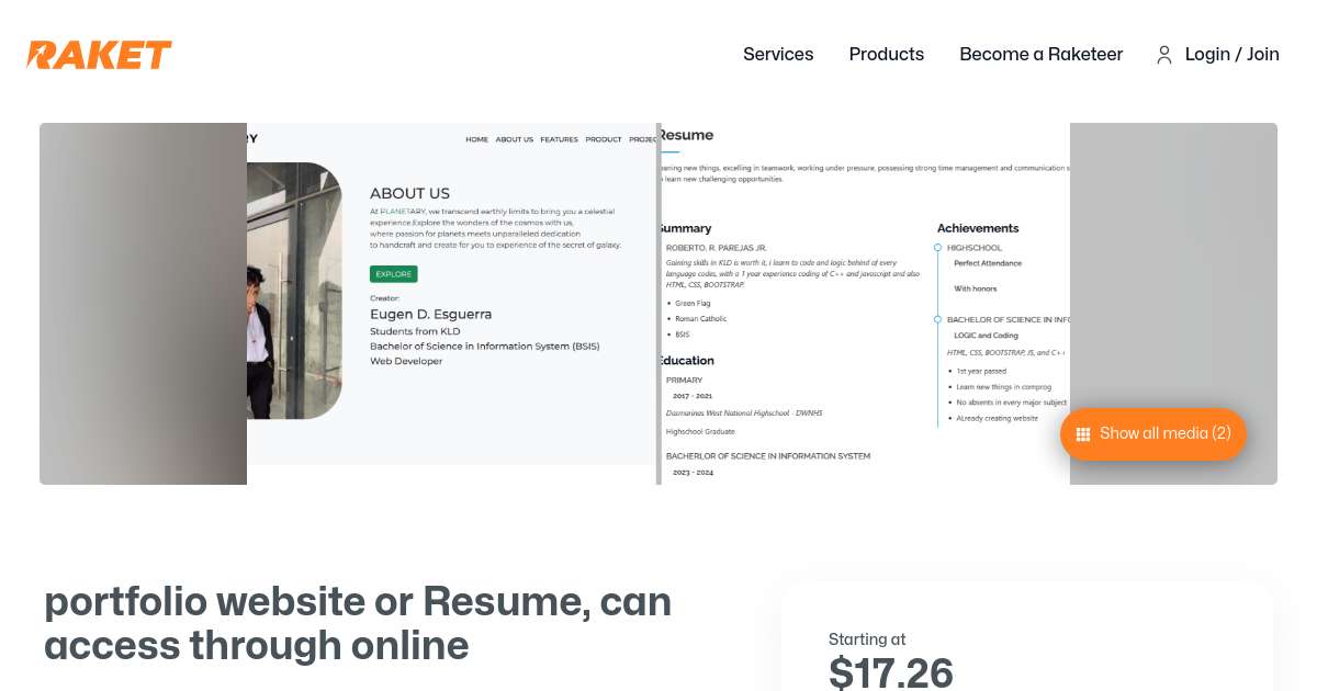 portfolio website or Resume, can access through online by eikougen ...