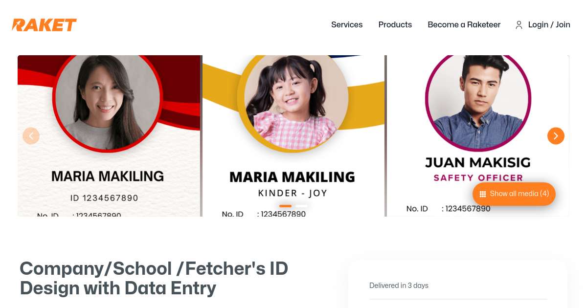 Company/School /Fetcher's ID Design with Data Entry by pixelfairy ...
