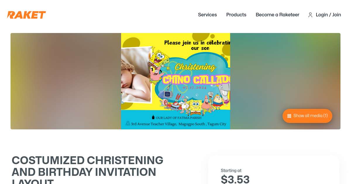 COSTUMIZED CHRISTENING AND BIRTHDAY INVITATION LAYOUT by amanteraquel09 ...