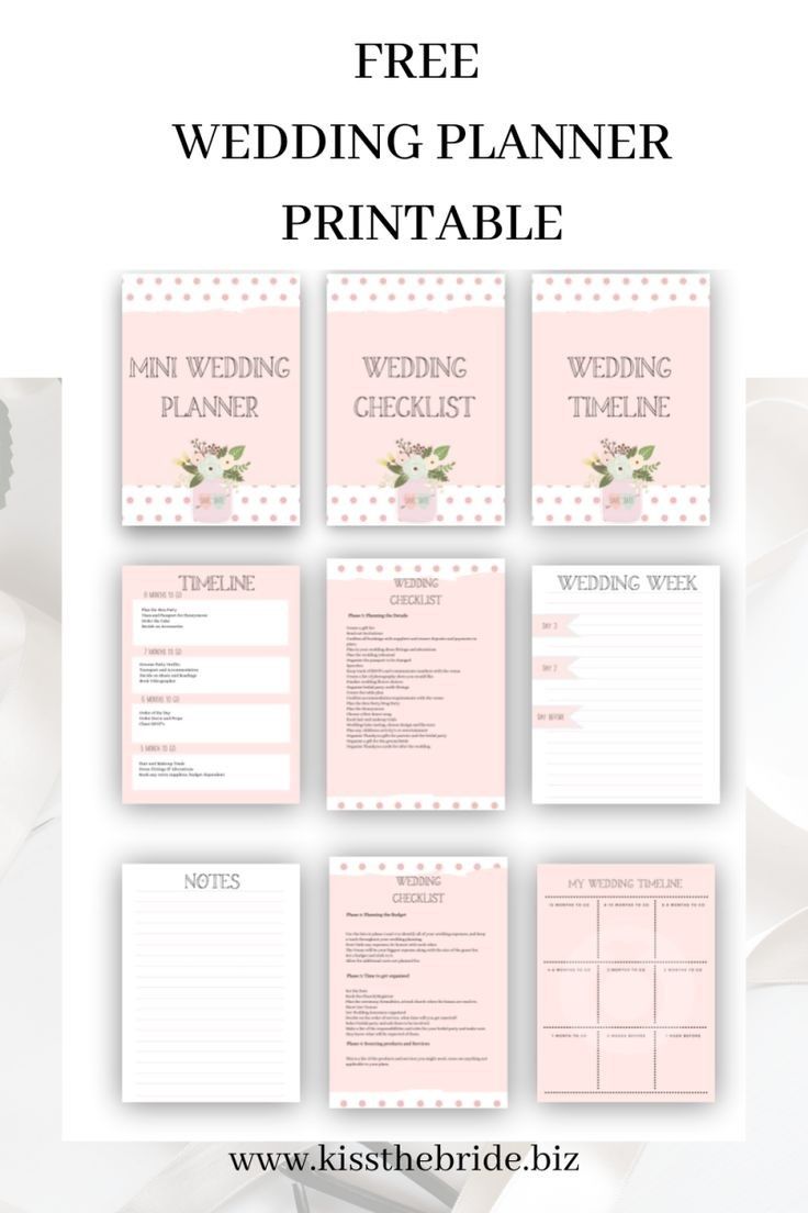 Printable Wedding Planner Notebook Wedding Planner – Freedom By