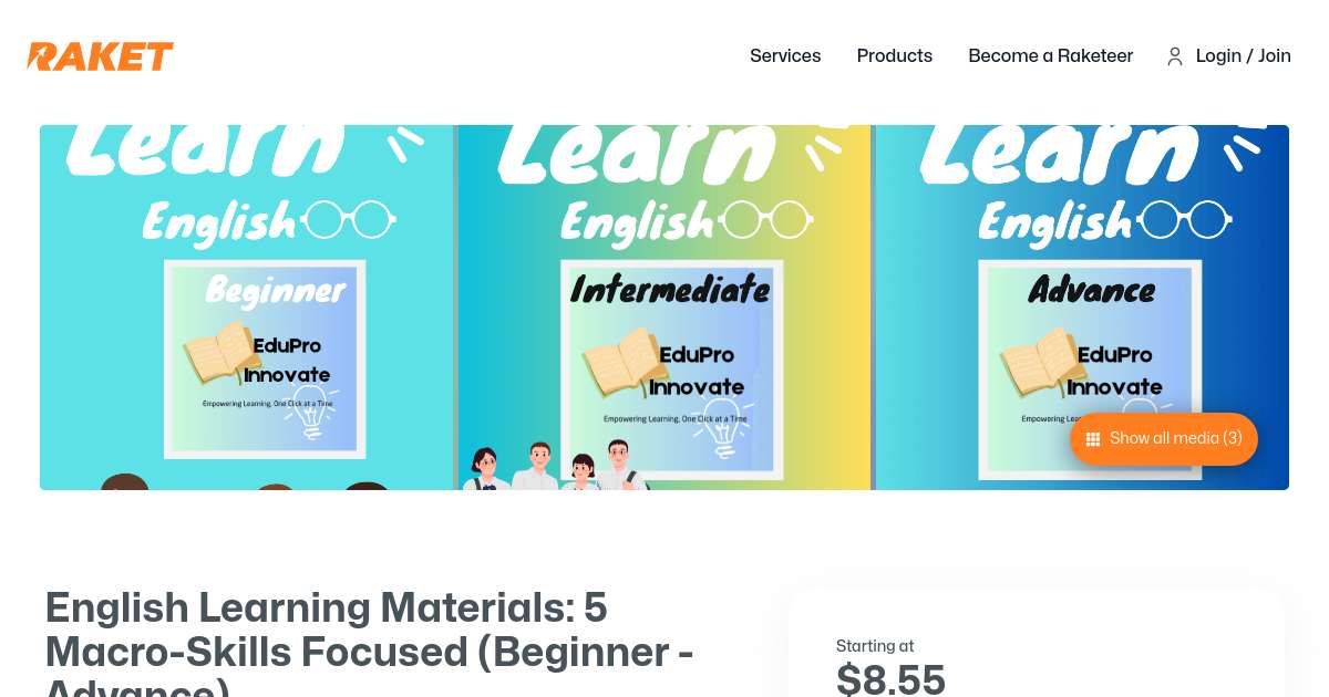 English Learning Materials: 5 Macro-Skills Focused (Beginner - Advance ...