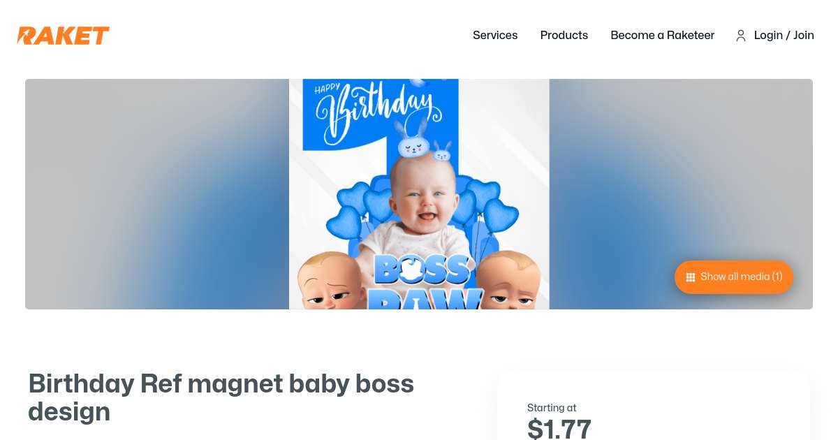 Birthday Ref magnet baby boss design by maisandoval - Raket.PH
