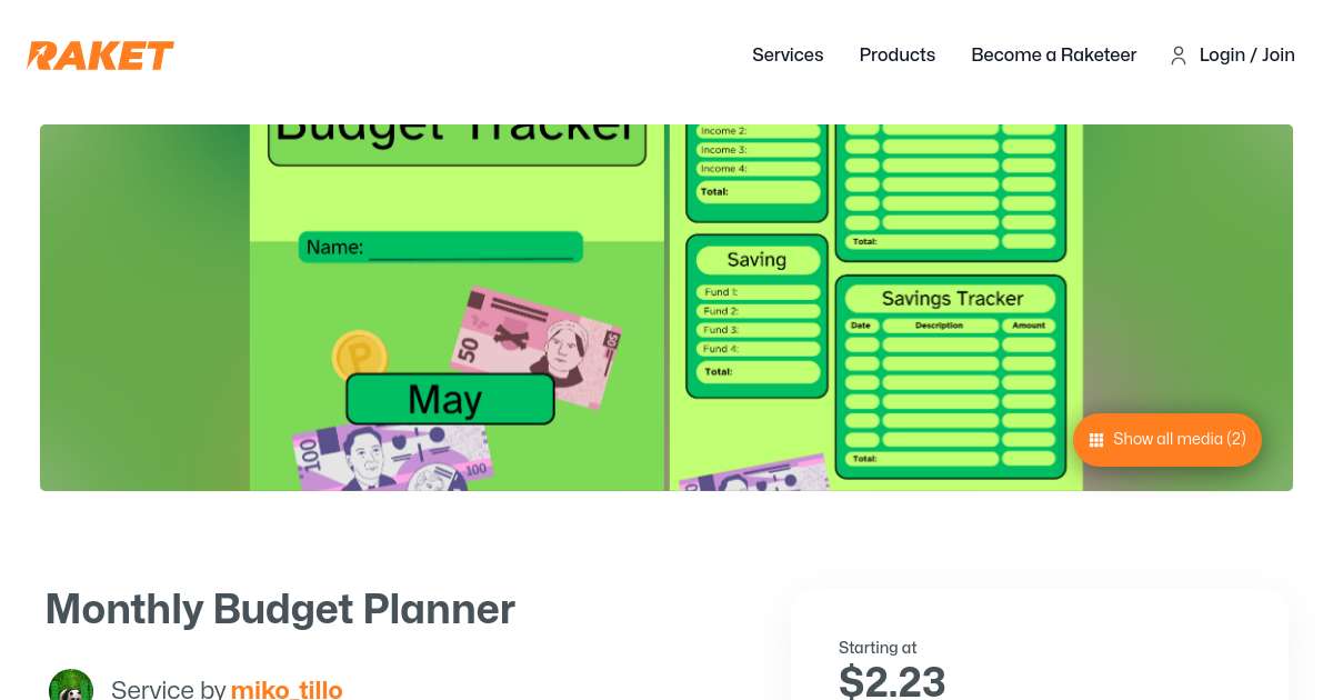 Monthly Budget Planner by miko_tillo - Raket.PH