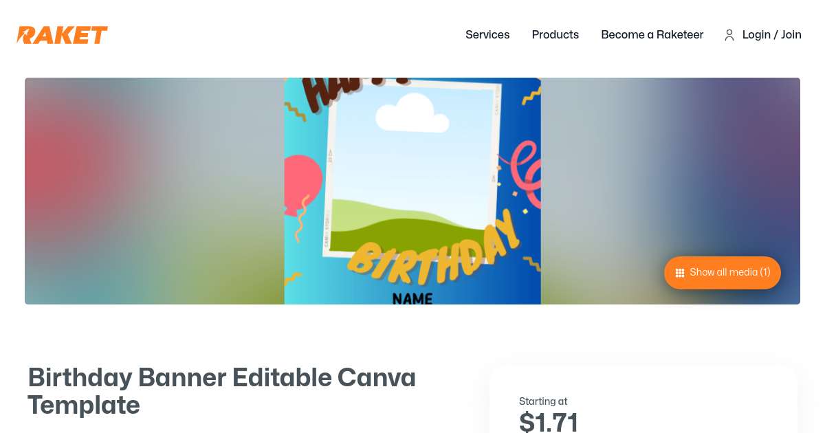 Birthday Banner Editable Canva Template by perinoreymark - Raket.PH