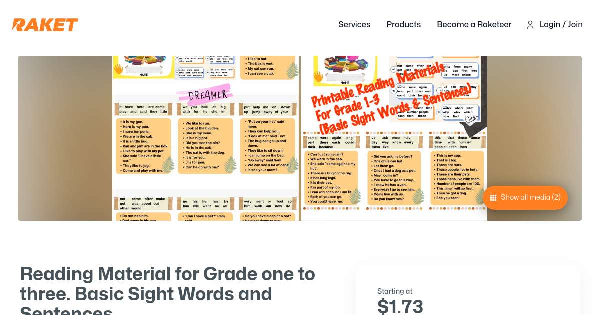 Reading Materials for Grade one to three. Basic Sight Words and ...