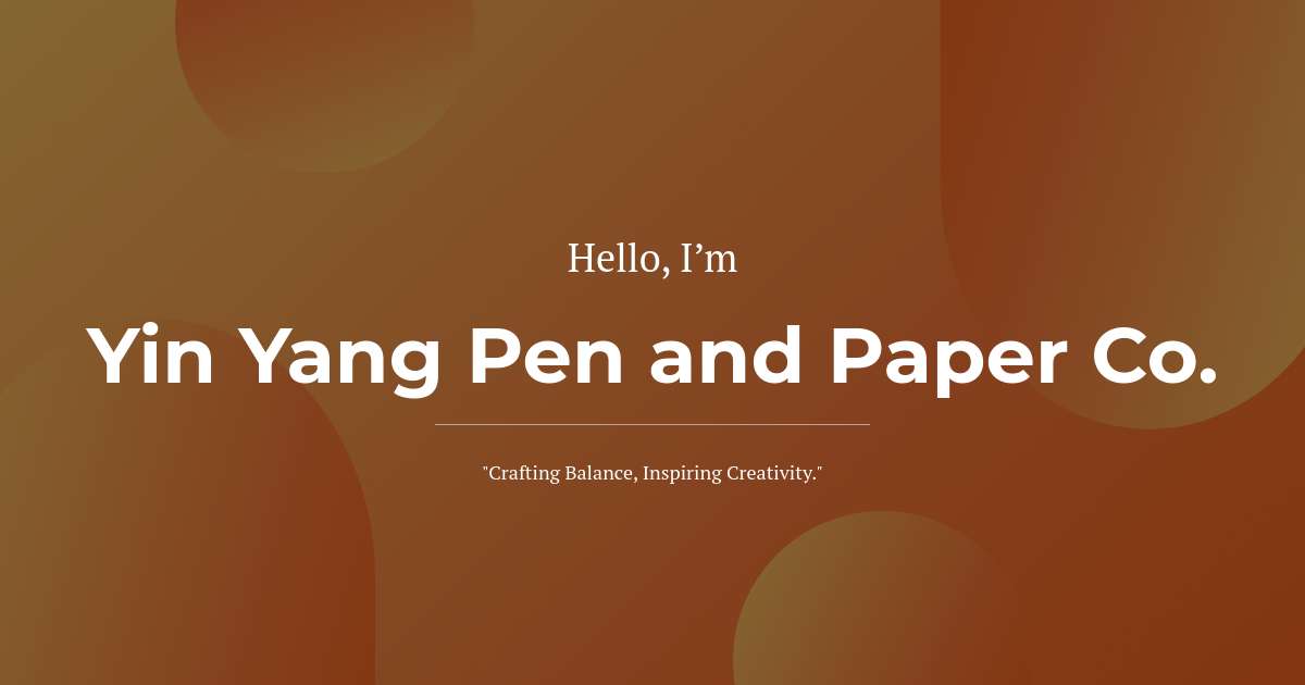 Yin Yang Pen and Paper Co.