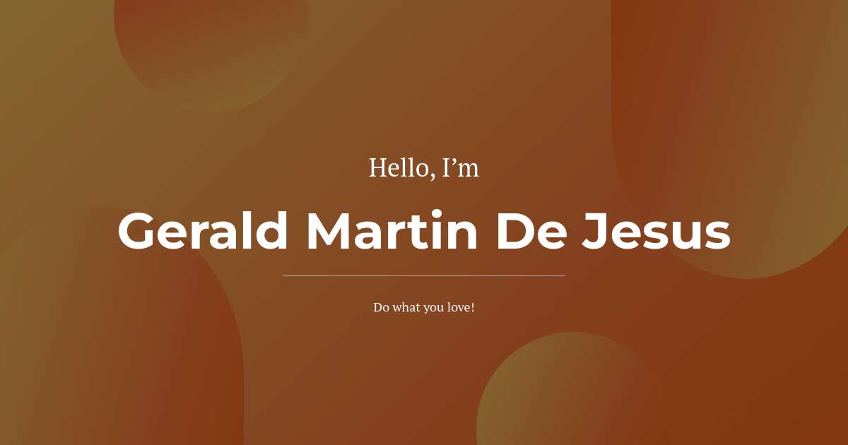 Gerald Martin De Jesus