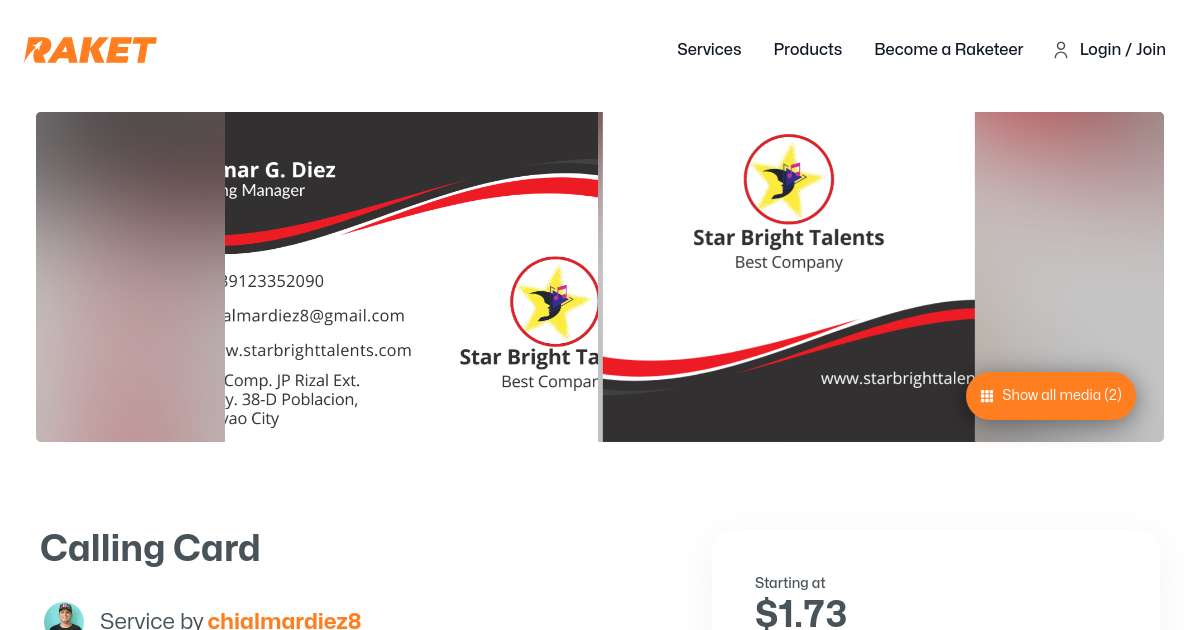 Calling Card by chialmardiez8 - Raket.PH