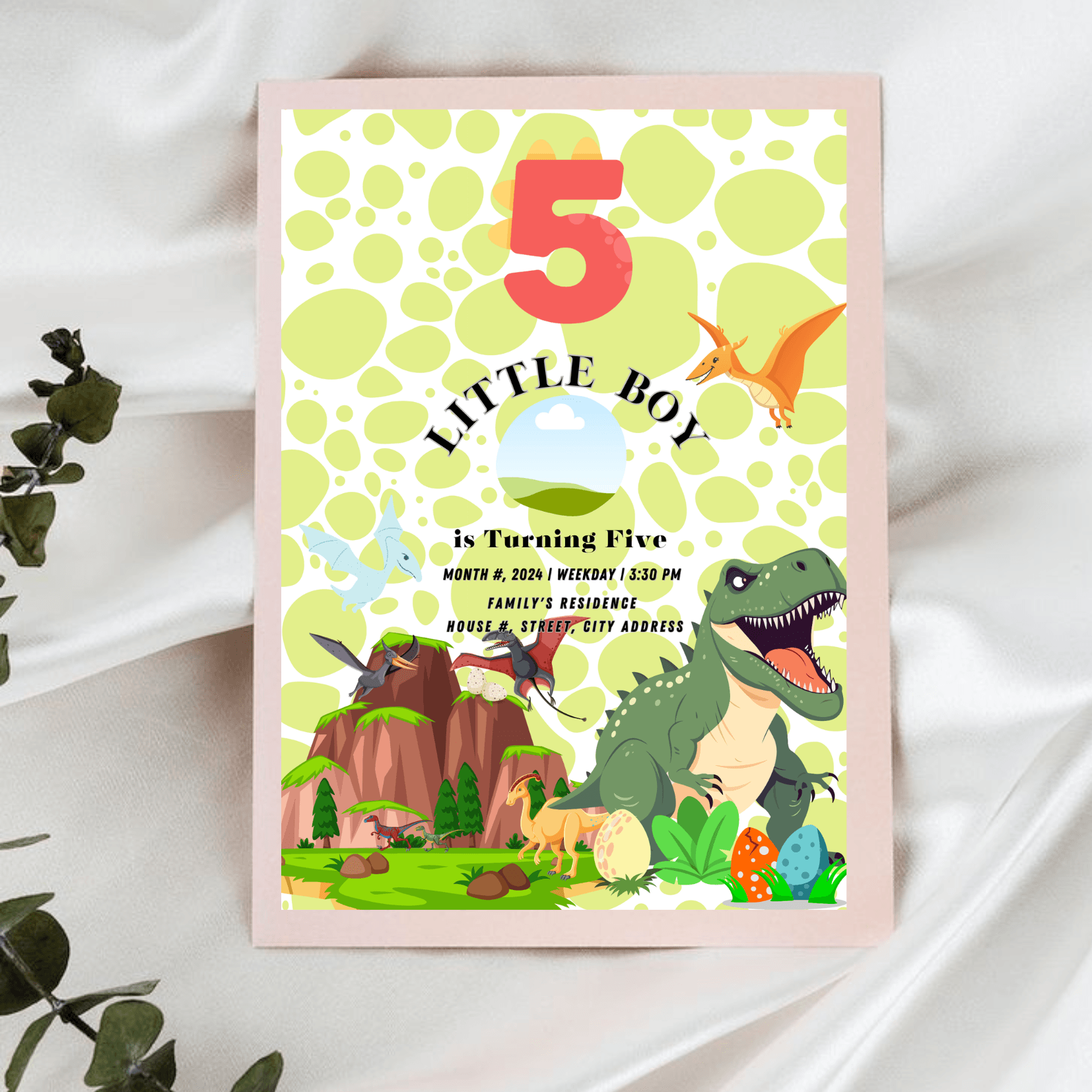 Dinosaur Birthday Invitation Blank Template Dinosaur Rawr Editable