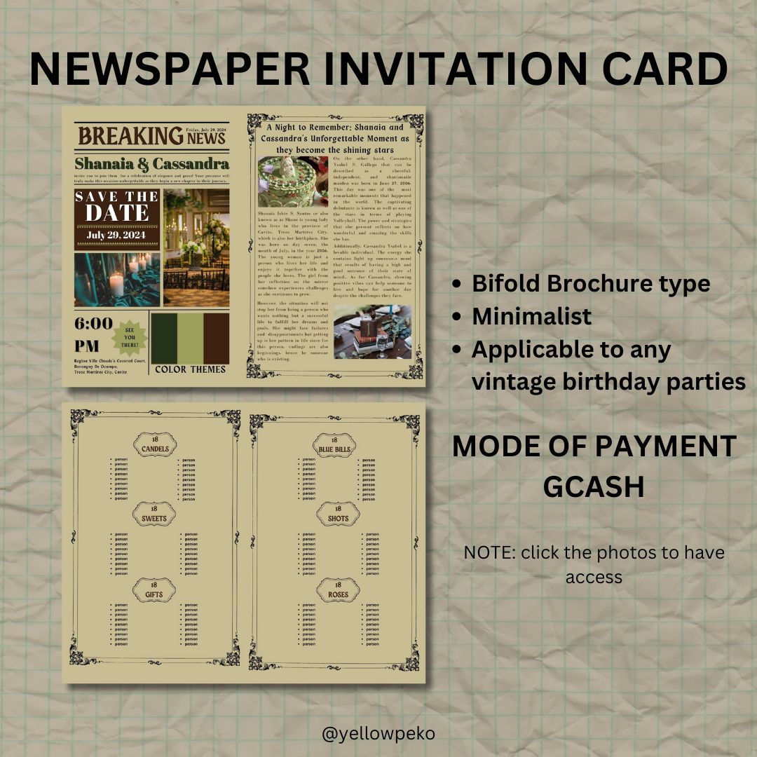 Vintage Newspaper Invitation Vintage Newspaper