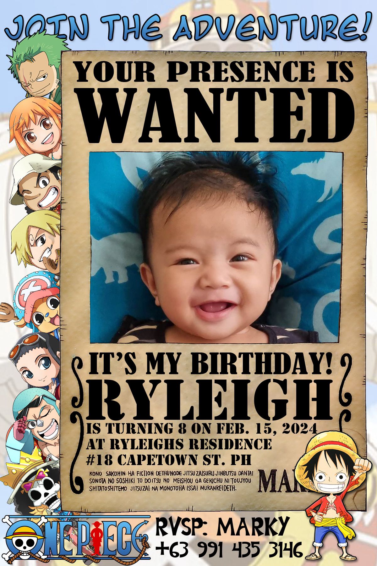 One Piece Invitation Card