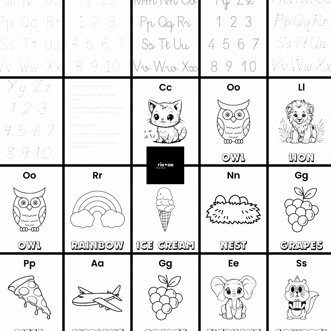 Alphabet 6 Educational Printable Coloring Pages