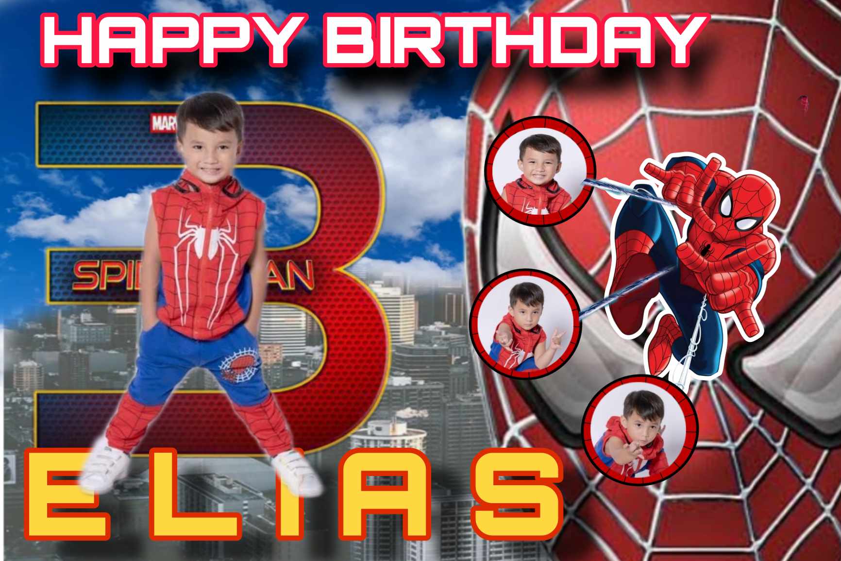 Template Spiderman Background For Birthday Tarpaulin Layout ...